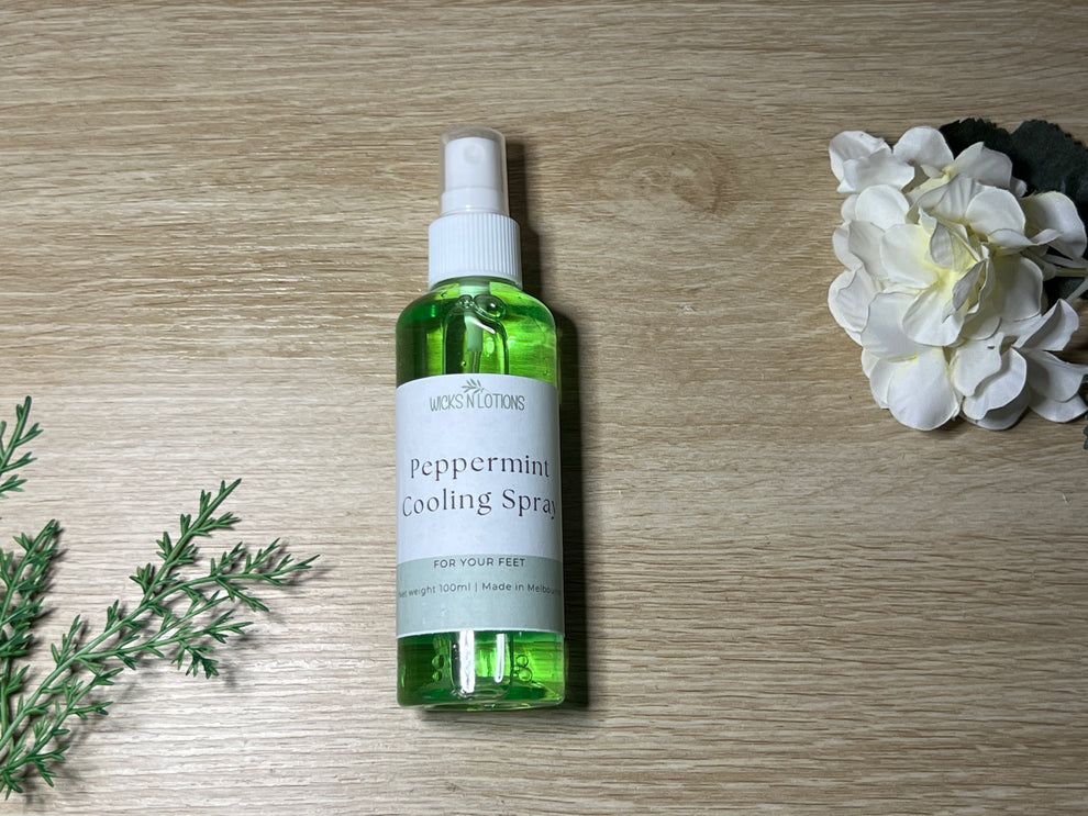 Peppermint Cooling Foot Spray – Wicks 'n Lotions